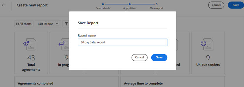 Create a new report chart